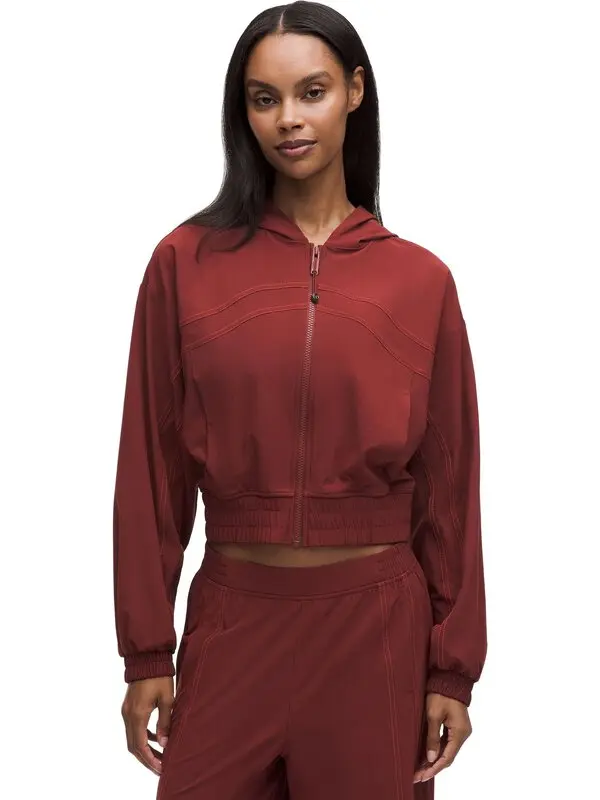 Lululemon Define Hooded Track Jacket - Cranberry Charm/cherry Ember