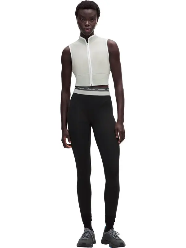 Lululemon Everlux Contour-seam High-rise Training Tight 25 - Black/onyx Grey/light Ivory
