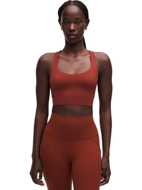 Lululemon Flexyflex Strappy Longline Yoga Bra - Cranberry Charm