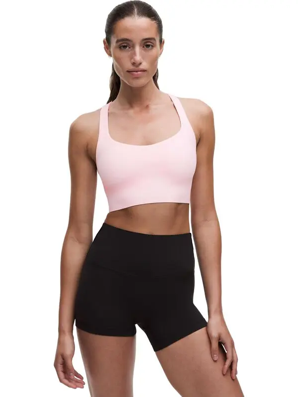 Lululemon Flexyflex Strappy Longline Yoga Bra - Pink Pearl