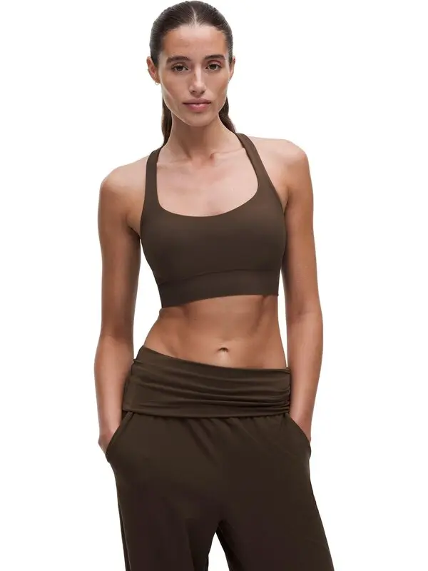 Lululemon Flexyflex Strappy Longline Yoga Bra - Walnut Crunch