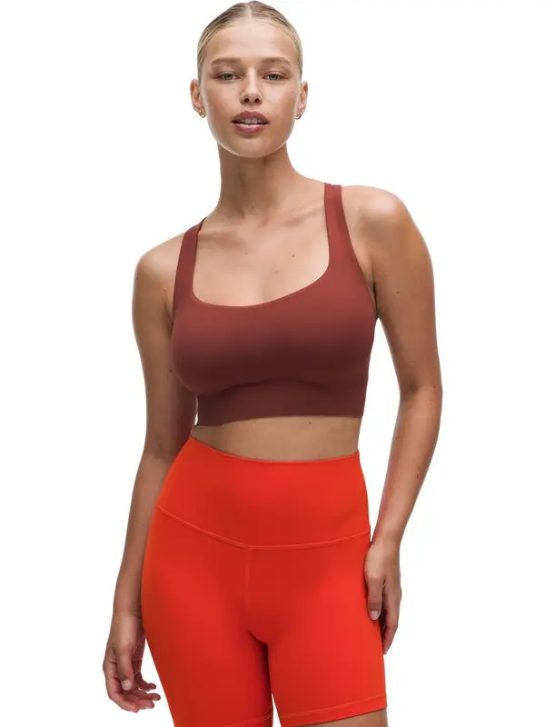 Lululemon Flexyflex Strappy Longline Yoga Bra - Cranberry Charm