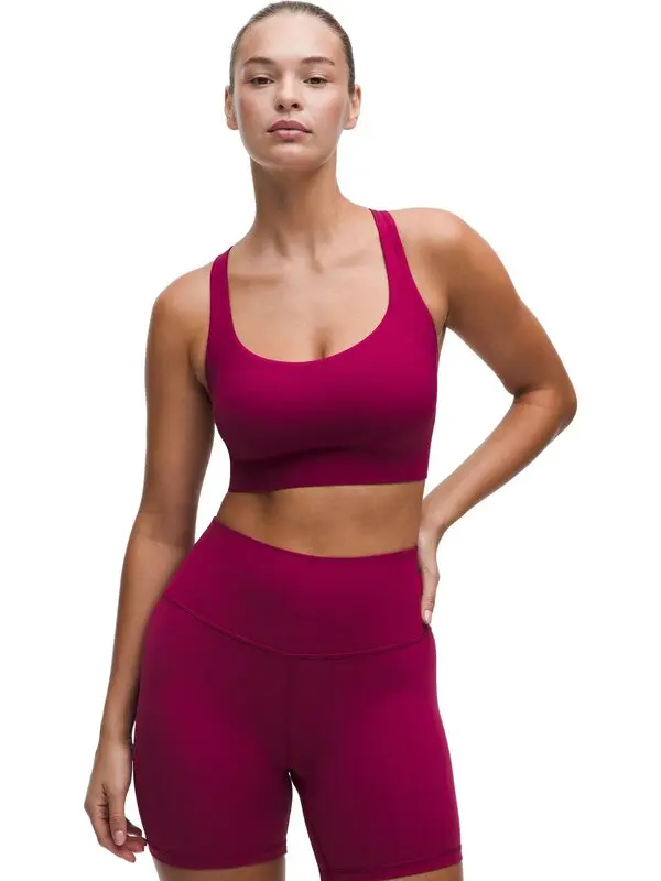 Lululemon Flexyflex Strappy Longline Yoga Bra - Raspberry Rave