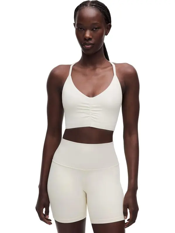 Lululemon Flow Y Ruched Bra - Light Ivory