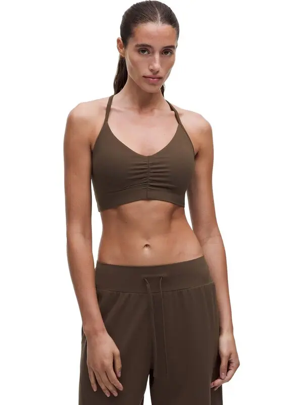Lululemon Flow Y Ruched Bra - Walnut Crunch