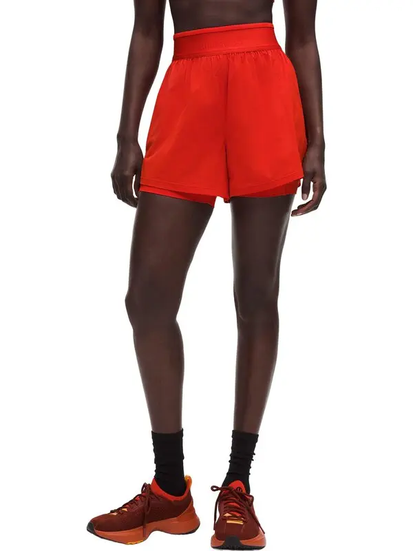 Lululemon License To Train Super-high-rise Lined Short 3.5 - Cherry Ember