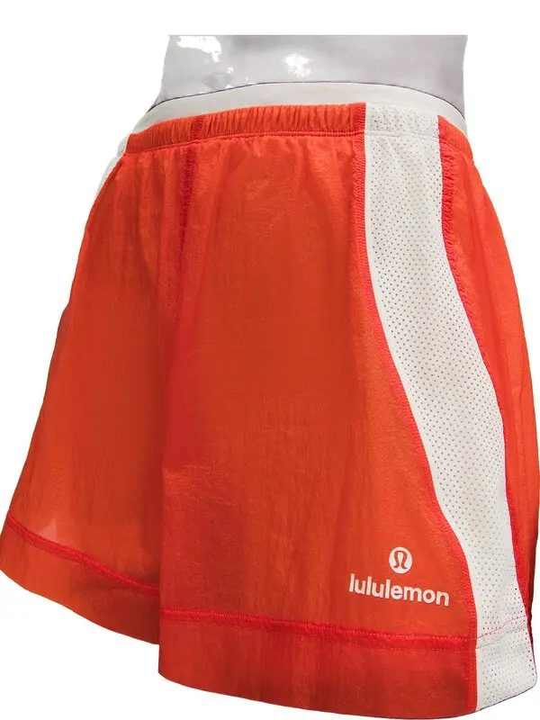 Lululemon License To Train Textured High-rise Short 4 - Cherry Ember/light Ivory