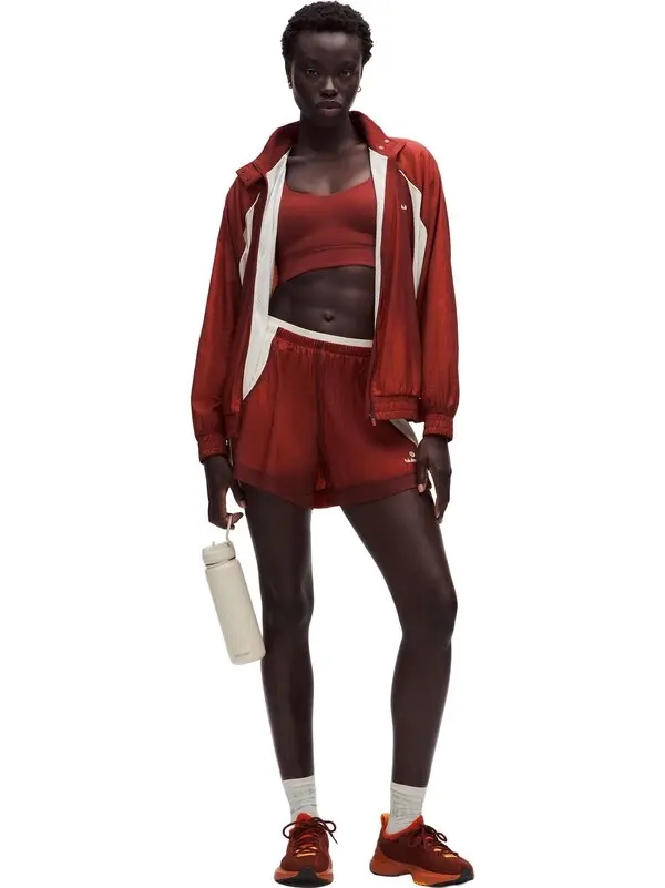 Lululemon License To Train Textured High-rise Short 4 - Cranberry Charm/light Ivory