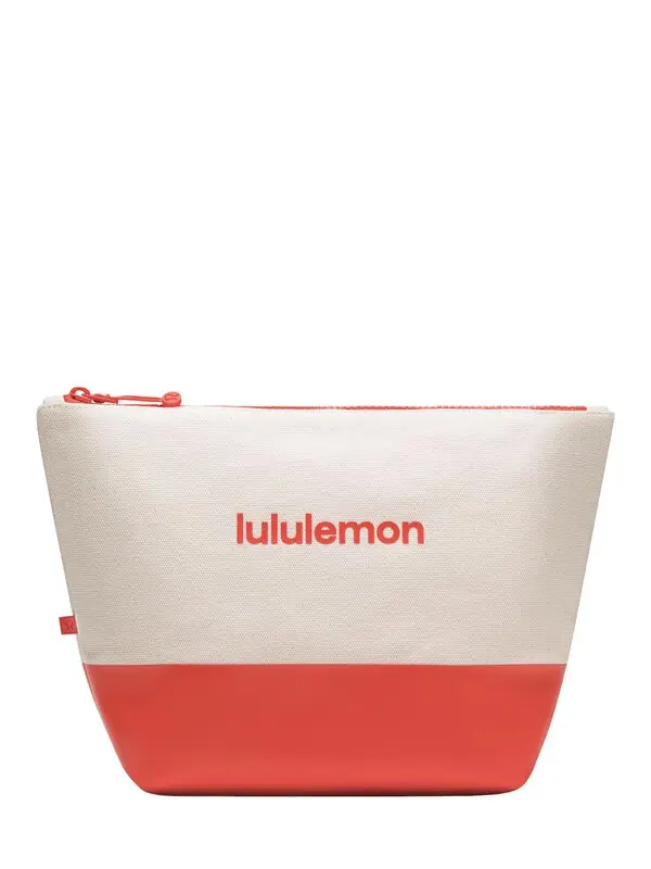 Lululemon Canvas Pouch - Natural/cherry Ember