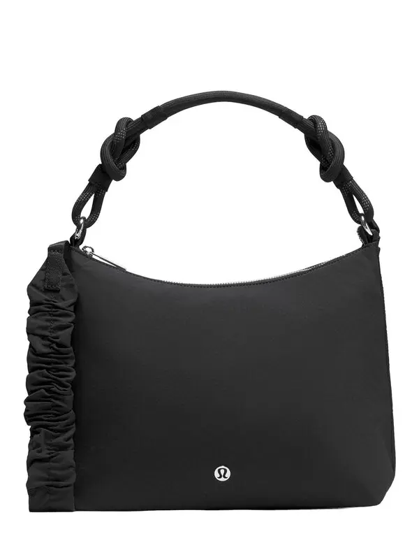 Lululemon Convertible Ruched Crossbody Bag - Black/black/silver