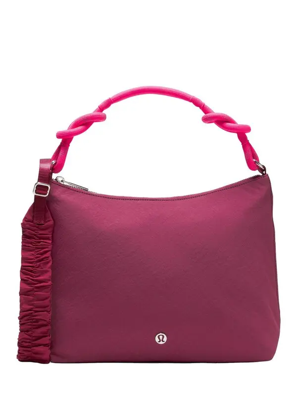 Lululemon Convertible Ruched Crossbody Bag - Raspberry Rave/flamingo Fun/silver