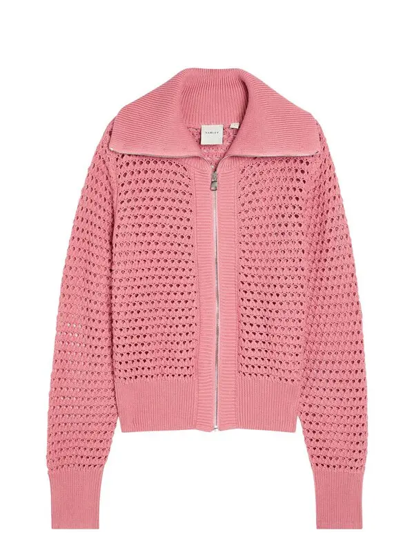 Varley Eloise Open-knit Cotton Sweatshirt - Light Pink