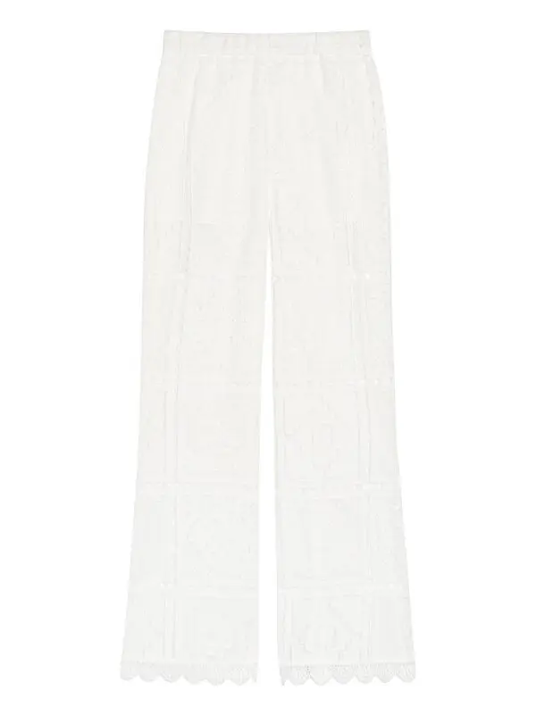 Zimmermann Embroidered Lace Trousers - Ivory