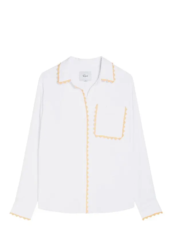 Rails Saya Embroidered Linen-blend Shirt - White
