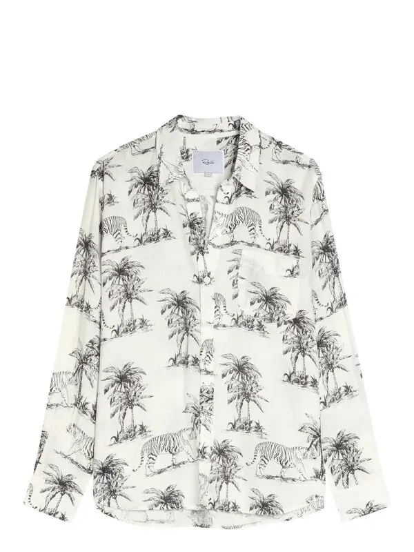 Rails Charlie Printed Linen-blend Shirt - Ivory