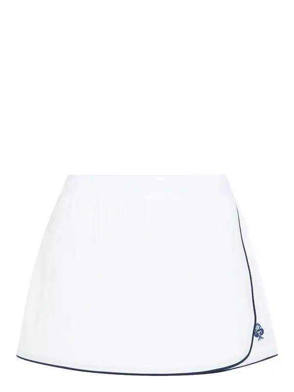 Varley Anaya Stretch-woven Skort With Contrast Piping - White