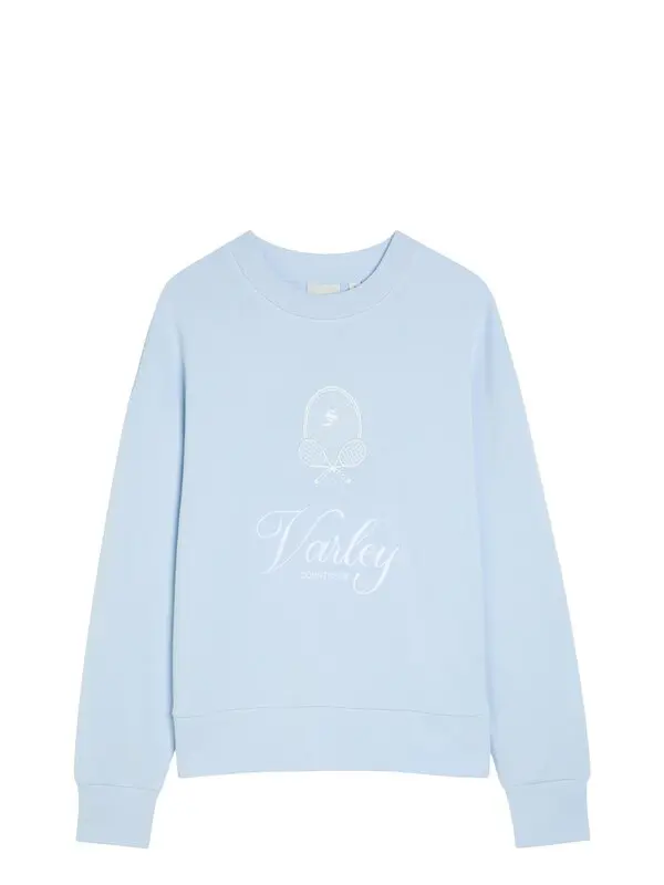 Varley Rasco Namesake" Embroidered Stretch-jersey Sweatshirt - Light Blue