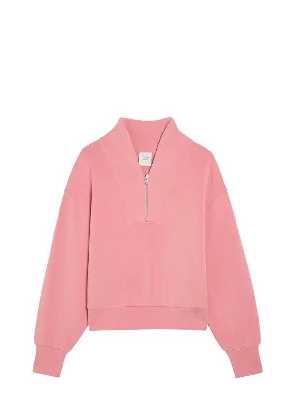 Varley Davidson Half-zip Stretch-jersey Sweatshirt - Light Pink