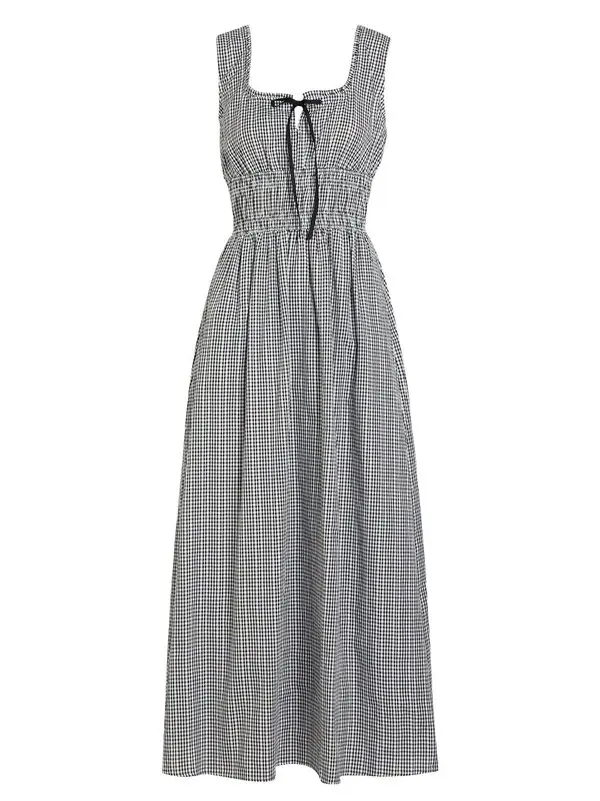 Rails Kenton Gingham Cotton Midi Dress - Black