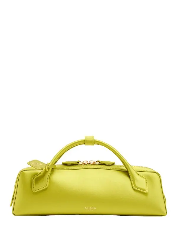 Alaïa Le Teckel Satin Clutch - Lime