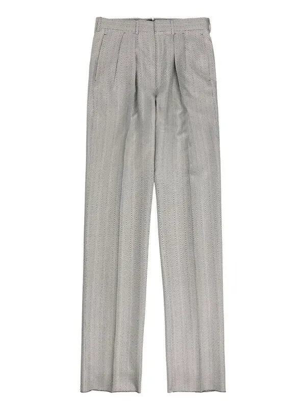 TOM FORD Herringbone Tapered-leg Silk Trousers - Black And White
