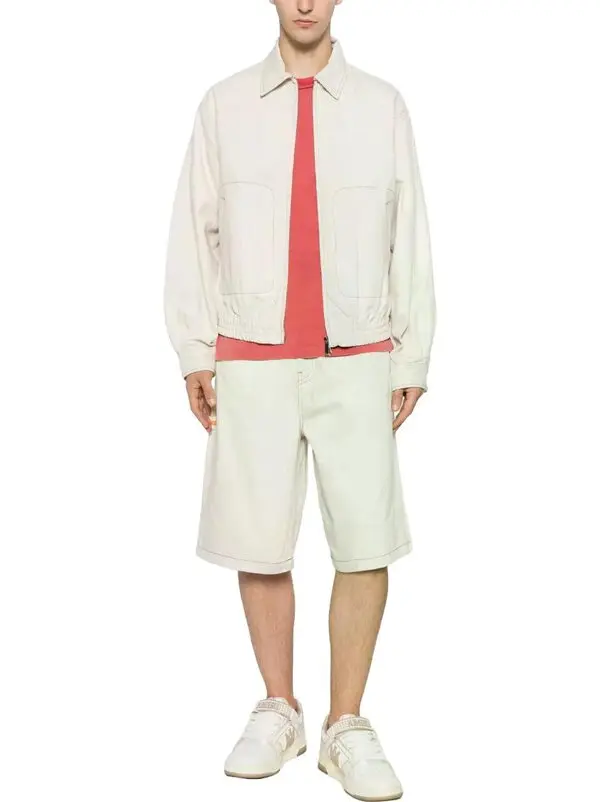 REPLAY Contrast Stitch Shorts - Neutrals