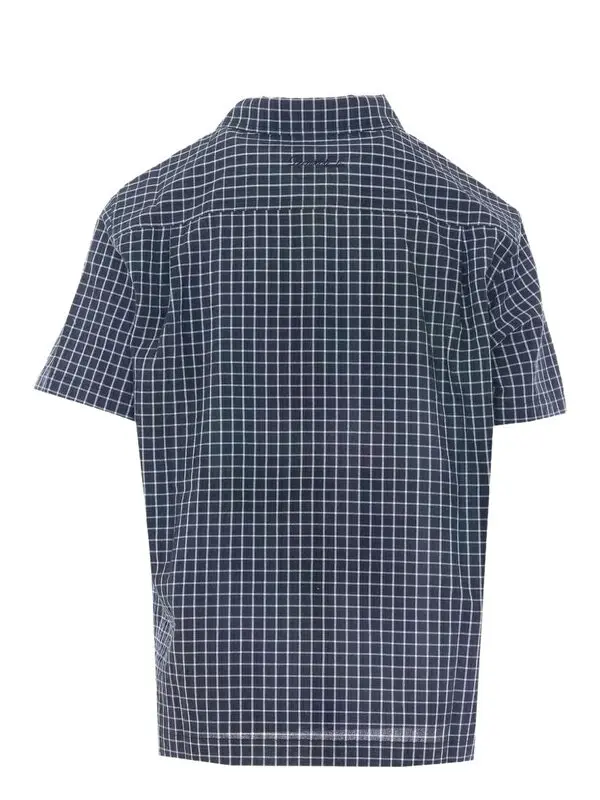 DUNST Check-pattern Short-sleeve Shirt - Black