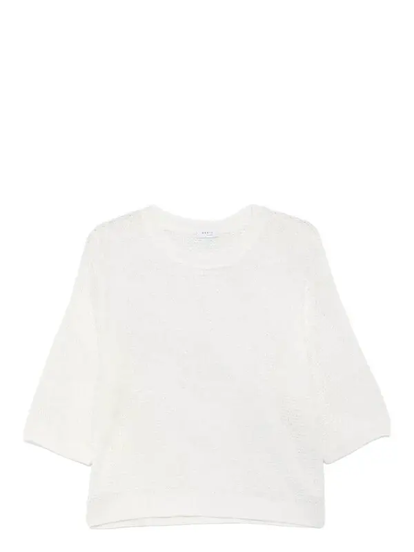 Akris Open-knit Short-sleeve Sweater - Neutrals