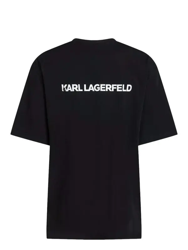 Karl Lagerfeld Logo Print Cotton T-shirt - Black