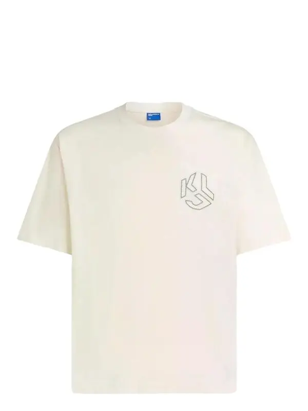 Karl Lagerfeld Distressed Monogram Boxy T-shirt - Neutrals