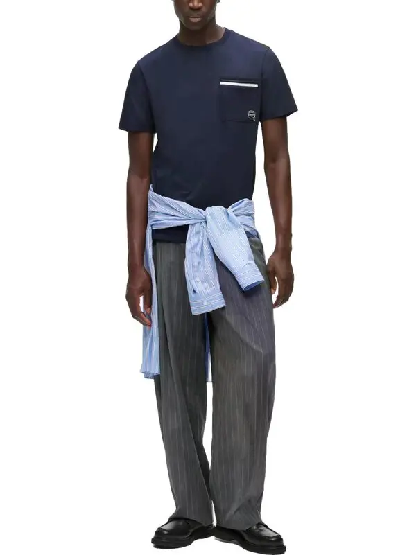 Karl Lagerfeld Ikon Stripe Pocket T-shirt - Blue