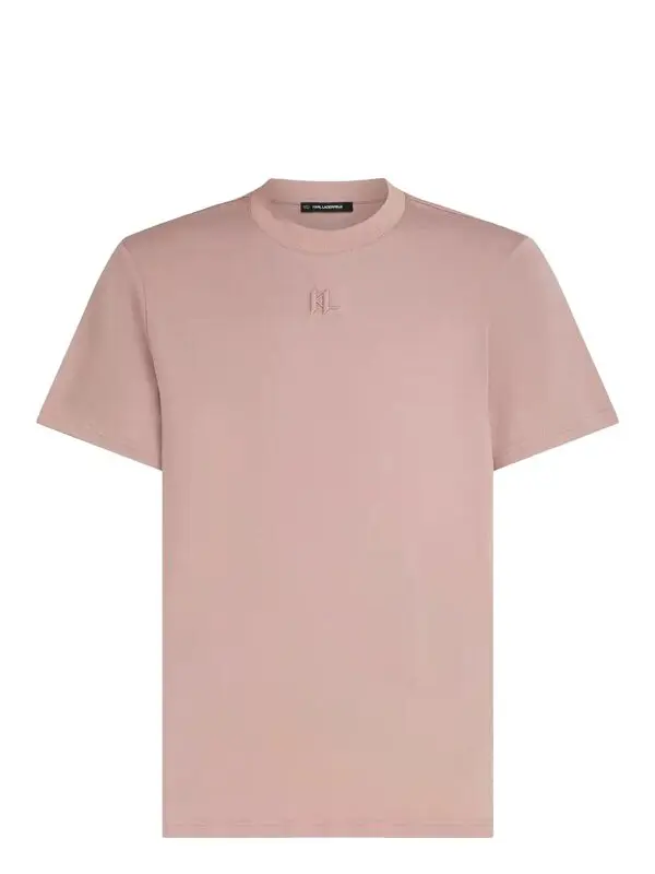 Karl Lagerfeld Logo-embroidered T-shirt - Pink