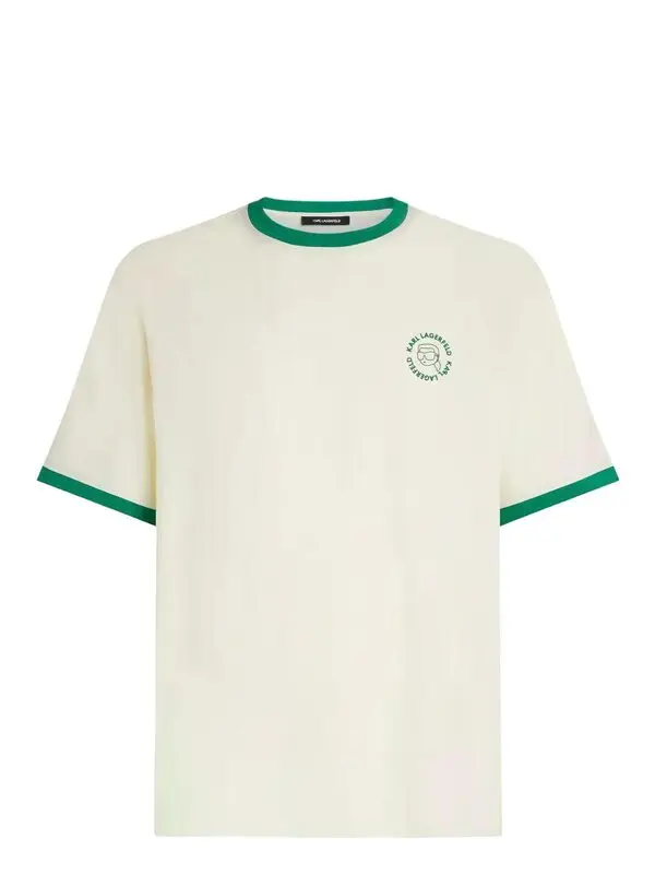 Karl Lagerfeld Ikon Circle Logo T-shirt - Neutrals