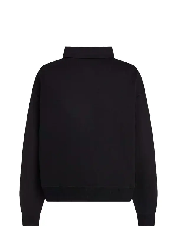 Karl Lagerfeld Logo-print Quarter-zip Sweater - Black