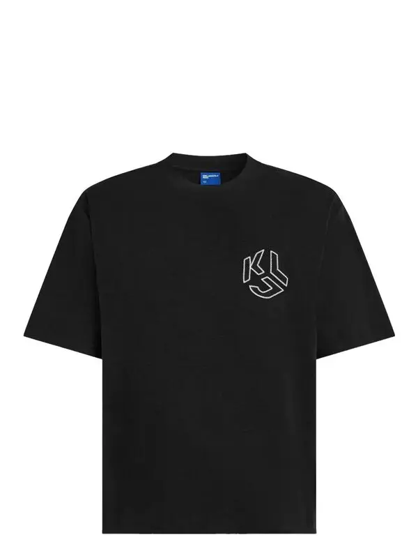 Karl Lagerfeld Logo-embroidery T-shirt - Black