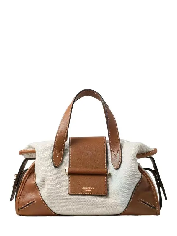 JIMMY CHOO Bar Leather-trim Tote Bag - Neutrals