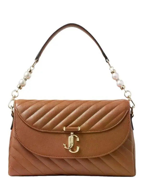 JIMMY CHOO Curve Top Handle Shoulder Bag - Brown
