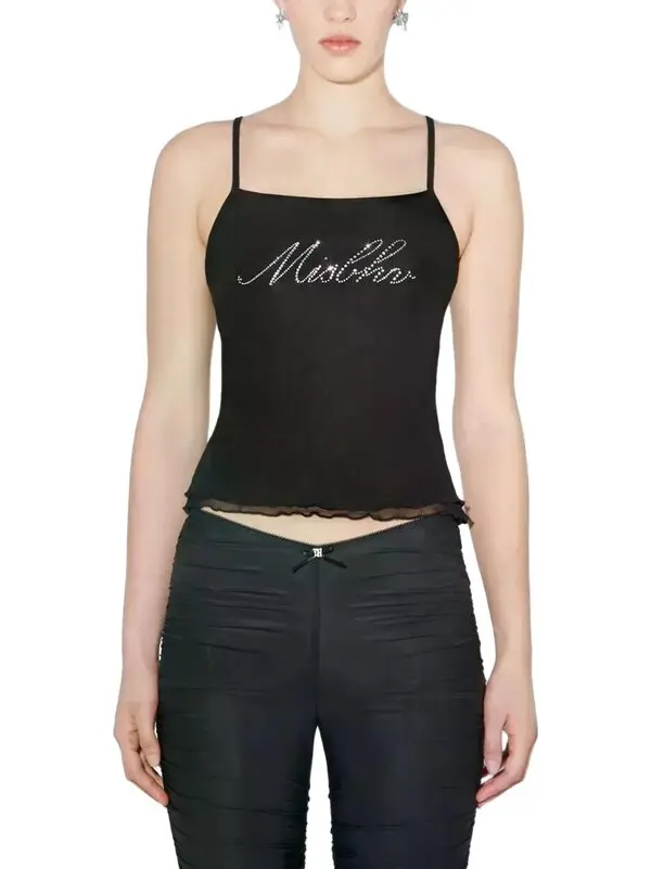 MISBHV Embellished Mesh Tank Top - Black