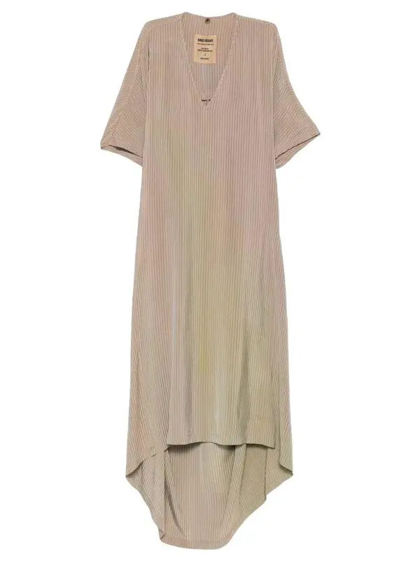 UMA WANG Striped Midi Dress - Brown
