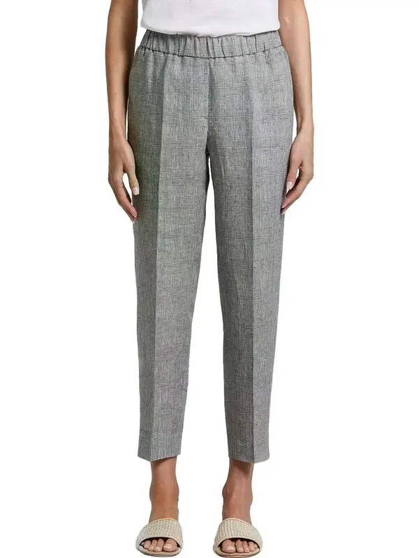 Peserico Checked Trousers - Grey