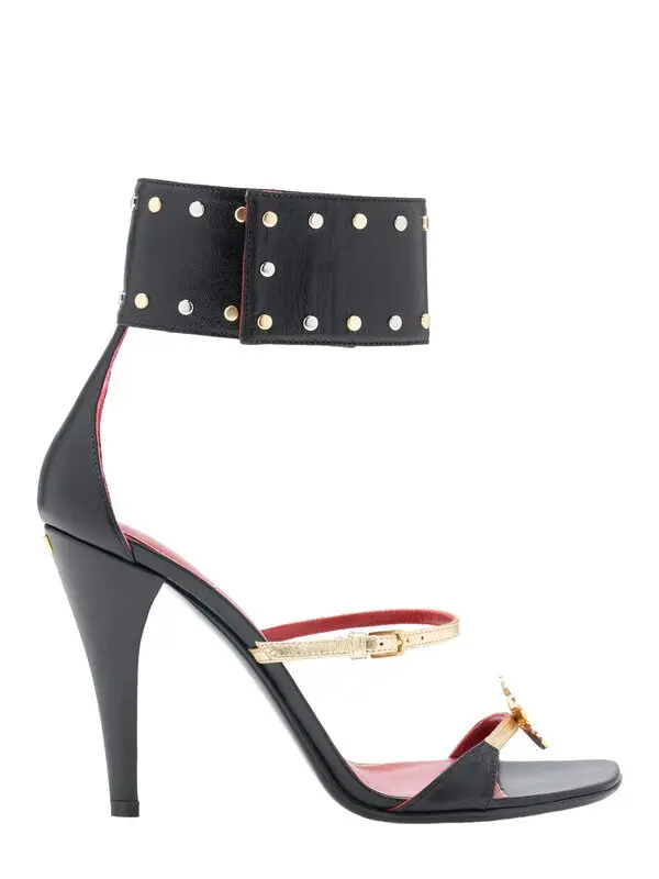 Valentino Garavani Studded Leather Ankle Strap Sandals - Black