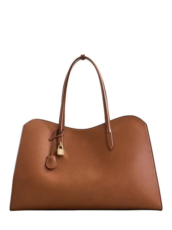 Stella McCartney Ryder Embossed Grain Weekender Bag - Brandy