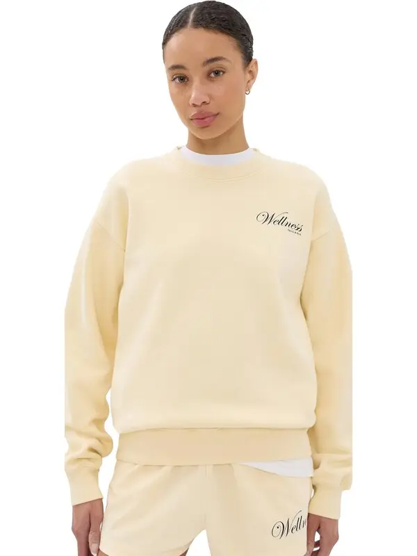 SPORTY & RICH Avenue Crewneck Sweatshirt - Almond Navy