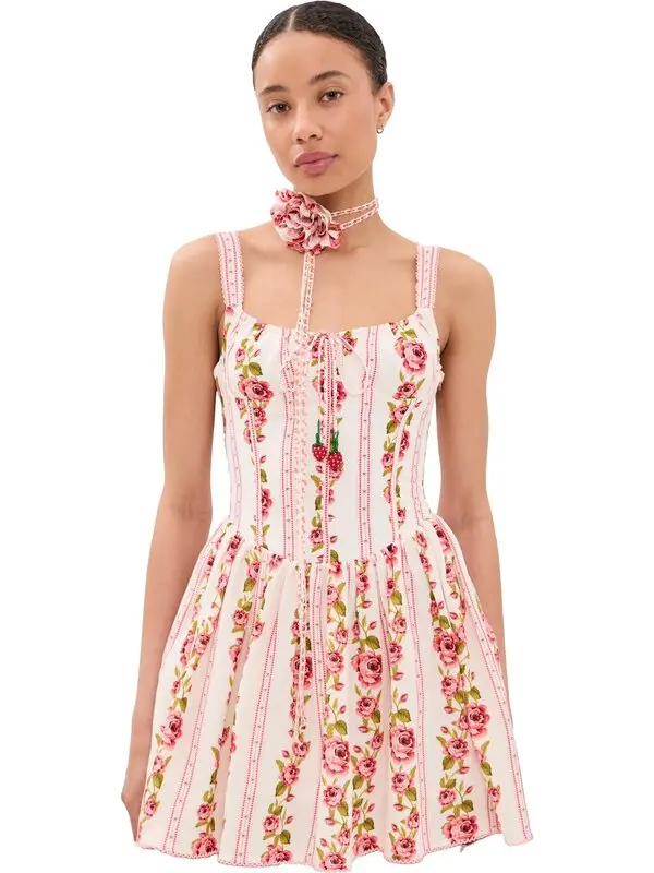 Agua Bendita X Stoney Clover Lane Floral Print Mini Dress - Pamuk