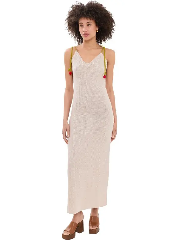 ANOTHER GIRL Cherry Strap Cami Midi Dress - Cream