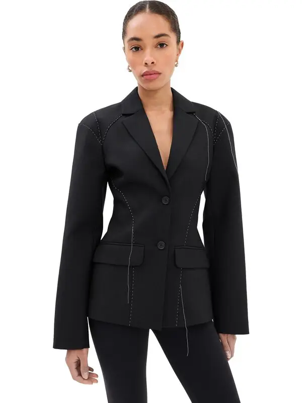 Off-White Stitch Fitted Blazer - Black