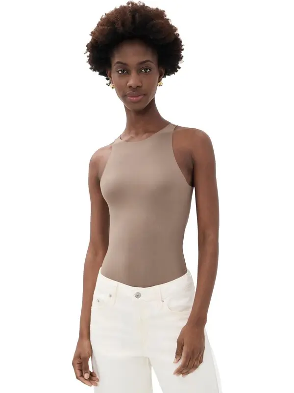 Commando Butter Crew Neck Tank Bodysuit - Truffle