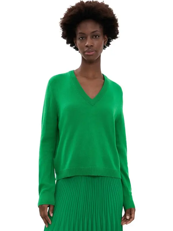 Jenni Kayne Flynn Cashmere V-neck Sweater - Green