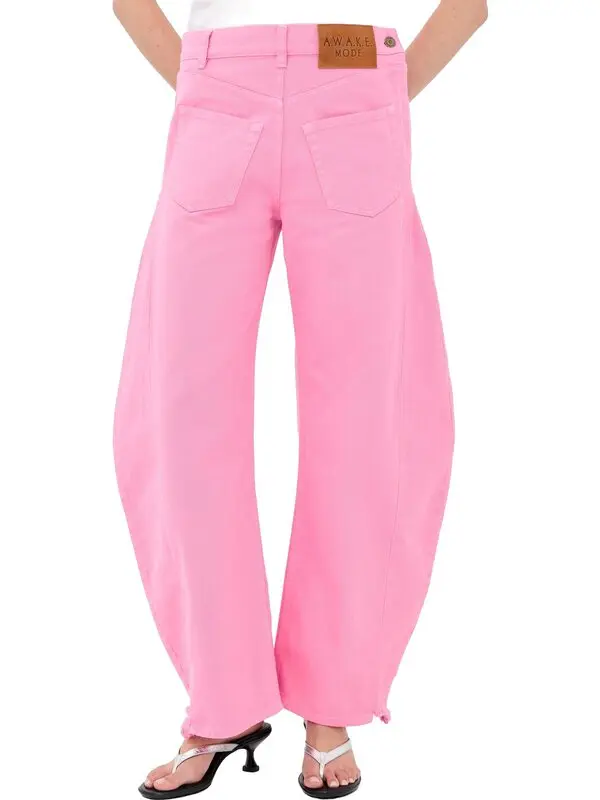 A.W.A.K.E. Mode Paneled Denim Jeans - Pink