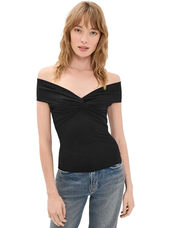 Susana Monaco Off-the-shoulder Twist Top - Black